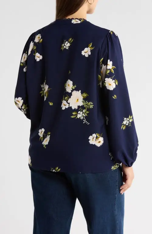 SUGARLIPS Floral Split-neck Top