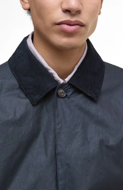Barbour Lorden Waxed Mac Jacket - Navy