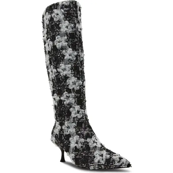 Betsey Johnson Maxxine Knee High Boots - Black/white Multi