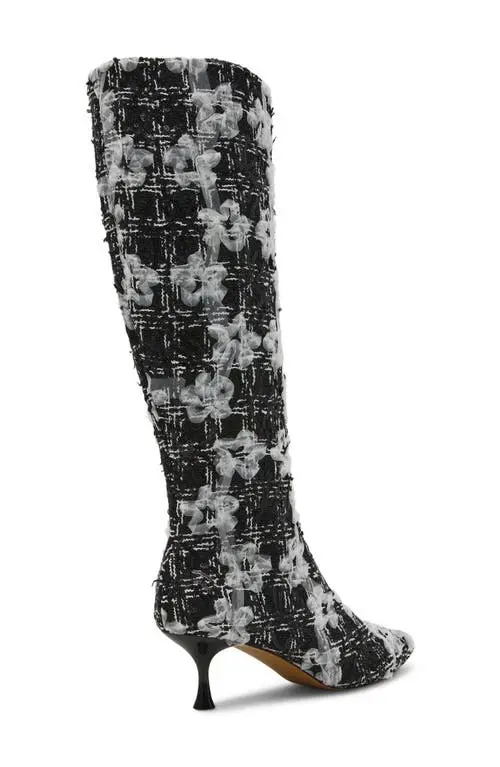 Betsey Johnson Maxxine Knee High Boots - Black/white Multi