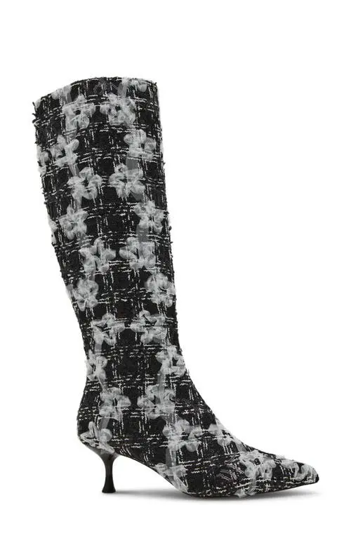 Betsey Johnson Maxxine Knee High Boots - Black/white Multi