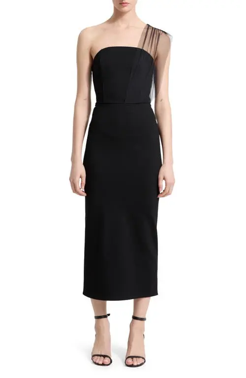 MARCELLA Dianne Strapless Sheath Dress With Removable Scarf