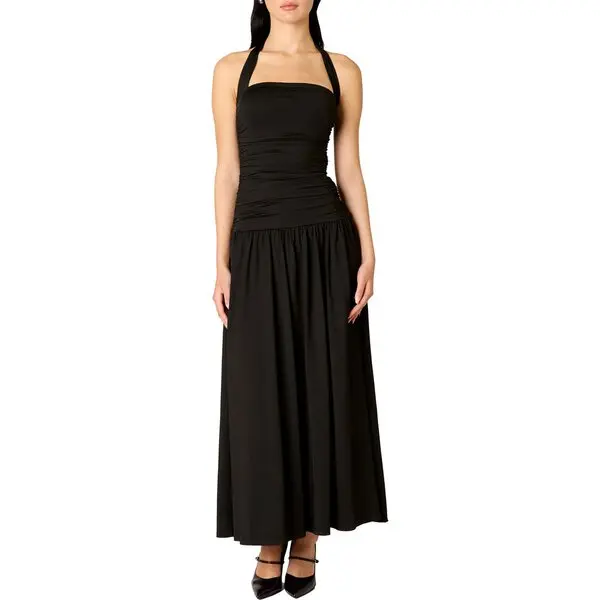 NIA Delphine Maxi Halter Dress