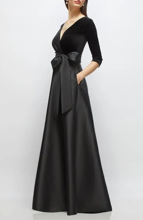 After Six Velvet Bodice Satin Gown