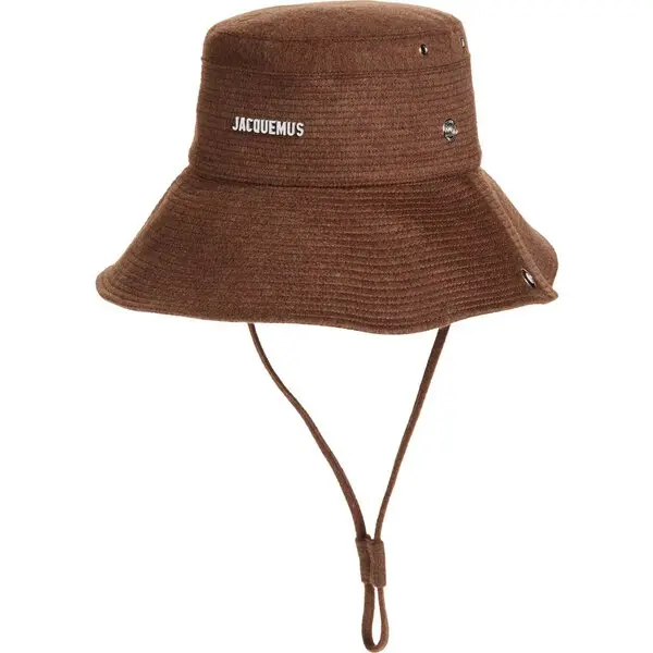 Jacquemus Le Bob De Nîmes Virgin Wool Bucket Hat - Dark Brown