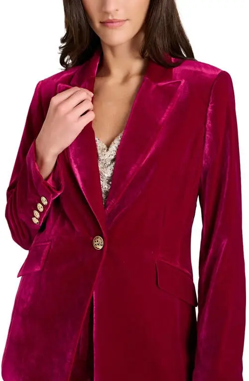 TAHARI ASL Velvet Single Button Jacket