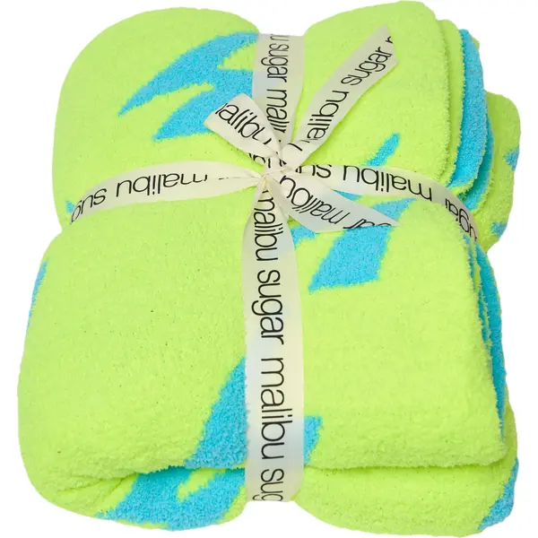 MALIBU SUGAR Reversible Blanket - New Sky Blue & Neon Yellow