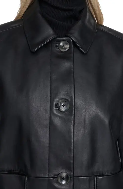 Cole Haan Leather Button-front Jacket