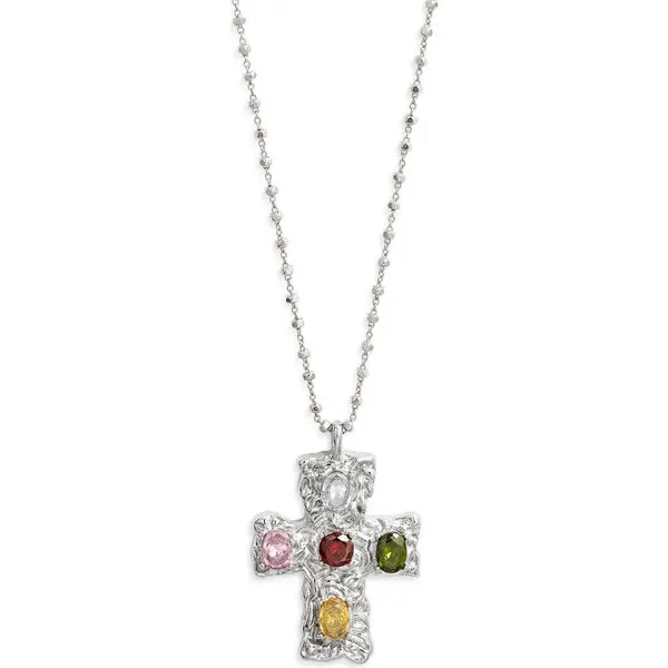 VIDAKUSH Belvedere Cross Pendant Necklace - Silver