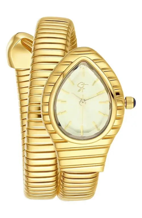ST. MORAN Serpentine Wraparound Bracelet Watch - Gold