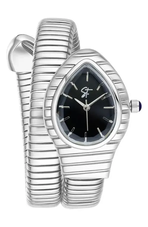 ST. MORAN Serpentine Wraparound Bracelet Watch - Silver