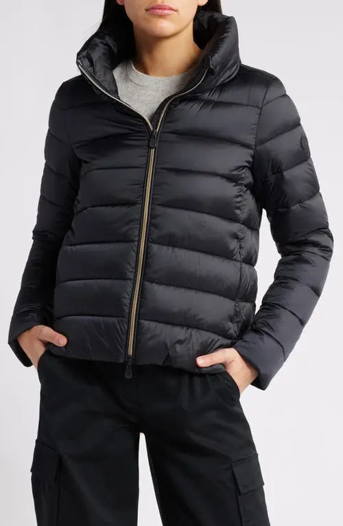 SAVE THE DUCK Elsie Water Resistant Quilted Puffer Coat - Black