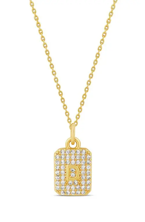 SHYMI Mini Pavé Initial Medallion Necklace - Gold