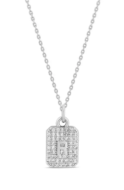 SHYMI Mini Pavé Initial Medallion Necklace - Silver