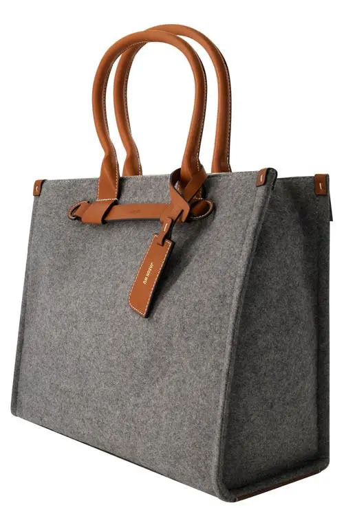 JASON WU Structured Felt Tote Bag With Leather Trim