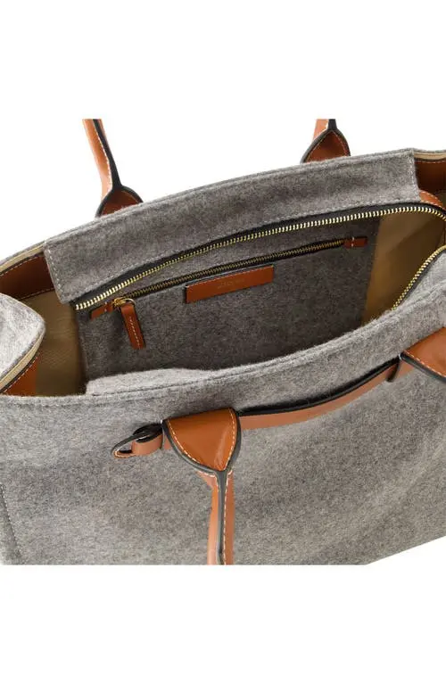 JASON WU Structured Felt Tote Bag With Leather Trim