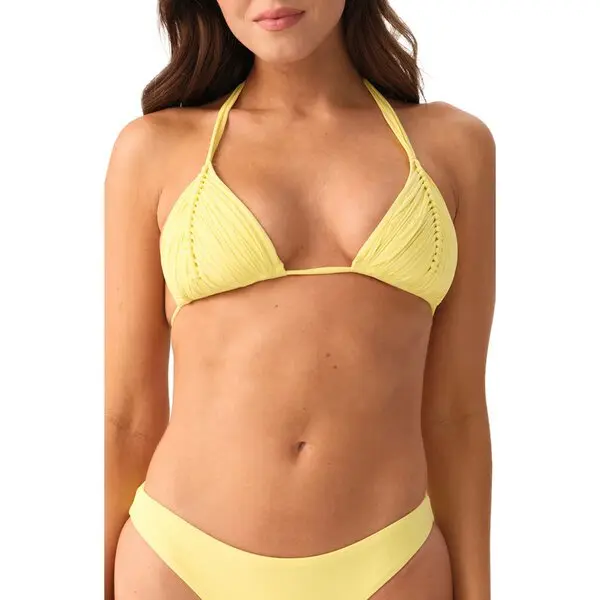 PQ Isla Macramé Triangle Bikini Top - Buttercup