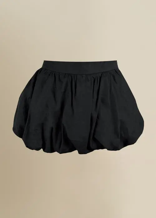 CONTESSA MILLS Linen Structured Mini Puff Skirt