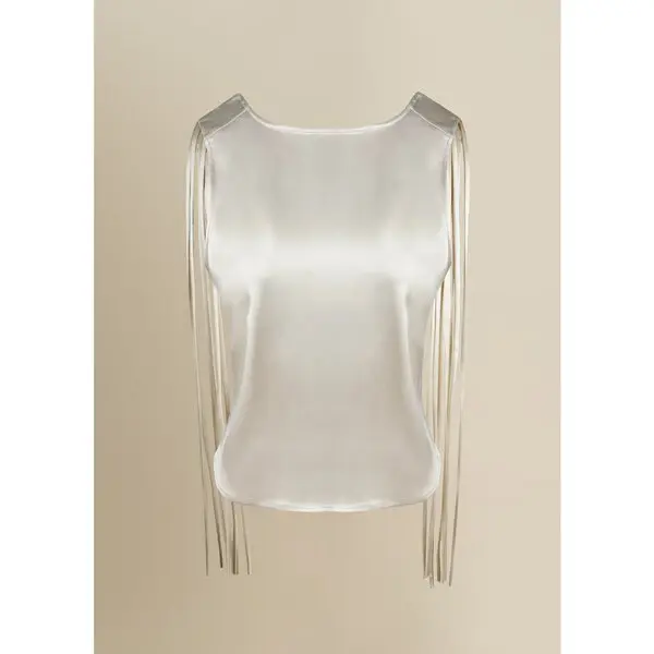 CONTESSA MILLS Shiny Triacetate Top - Champagne