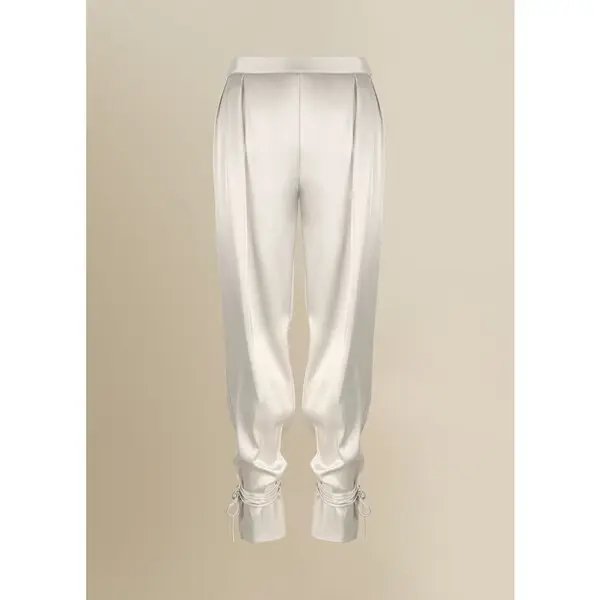 CONTESSA MILLS Loose-fitting Triacetate Pants - Champagne