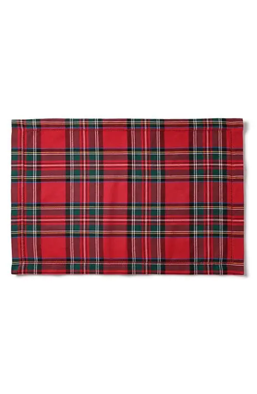 PETITE PLUME Imperial Tartan Plaid Set Of 4 Placemats - Red
