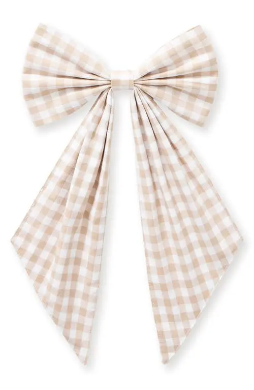 PETITE PLUME Gingham Cotton Wreath Bow - Beige