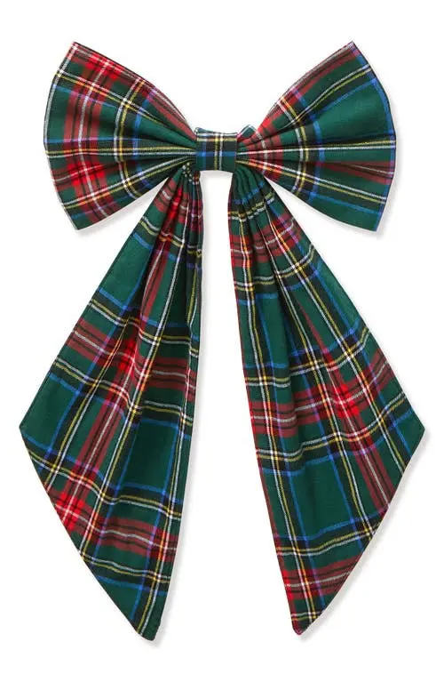 PETITE PLUME Kensington Tartan Cotton Wreath Bow - Green