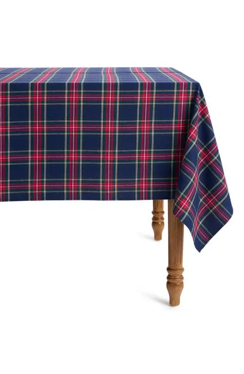 PETITE PLUME Windsor Tartan Tablecloth - Navy