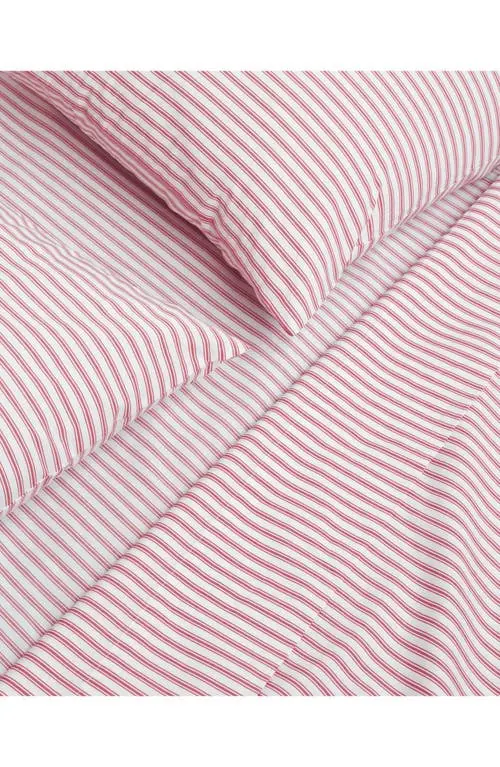 PETITE PLUME Ticking Stripe Cotton Percale Sheet Set