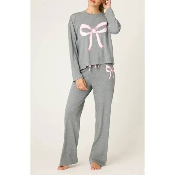 PJ Salvage Holiday Softee Pajamas - Heather Dark Charcoal