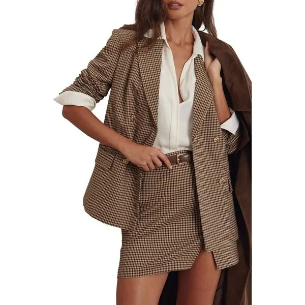 LIPSY Check Double Breasted Blazer