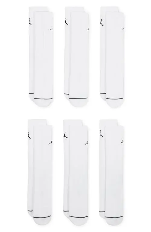 Nike Everyday 6-pack Cushioned Crew Socks - White/black