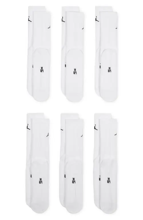 Nike Everyday 6-pack Cushioned Crew Socks - White/black