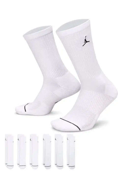 Nike Everyday 6-pack Cushioned Crew Socks - White/black