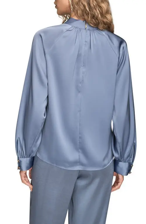 Donna Karan New York Button Detail Satin Top