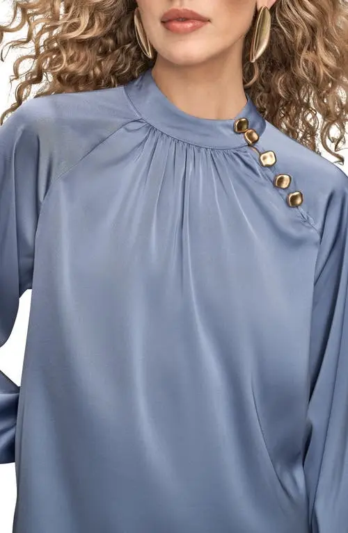 Donna Karan New York Button Detail Satin Top