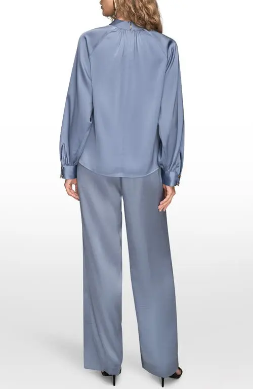 Donna Karan New York Button Detail Satin Top