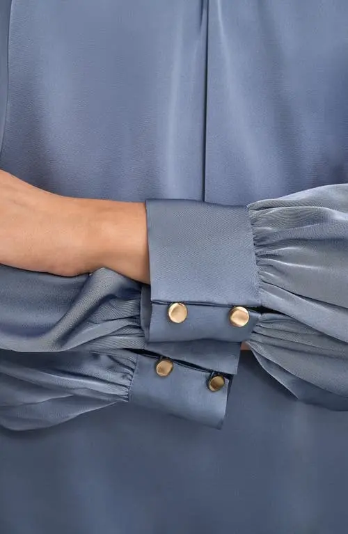 Donna Karan New York Button Detail Satin Top