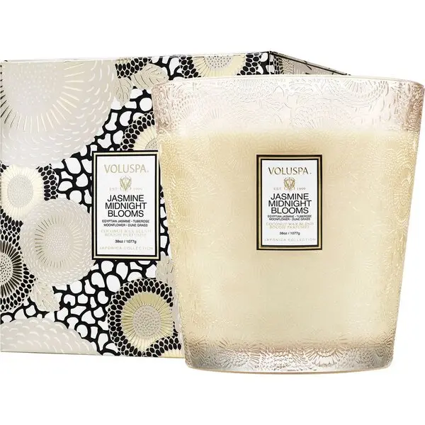 Voluspa Jasmine Midnight Blooms Three-wick Hearth Candle - No Color
