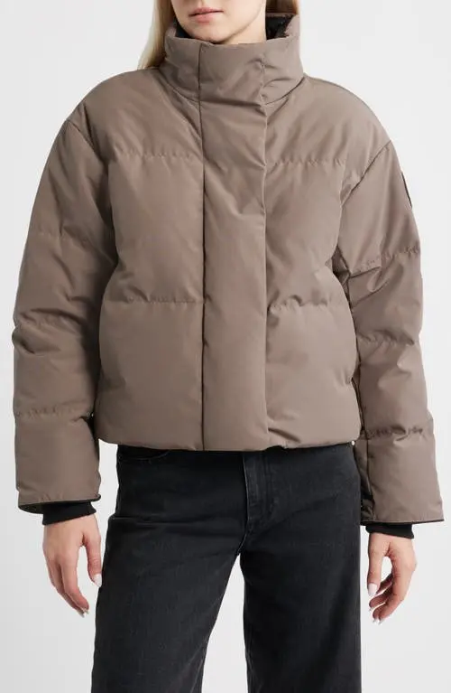 Canada Goose Grandview Black Label Cropped Puffer Jacket - Taupe Grey