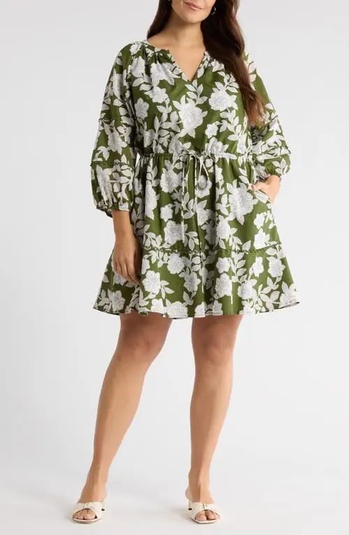 SUGARLIPS Dabria Hizley Floral Cotton Dress - Cream-green
