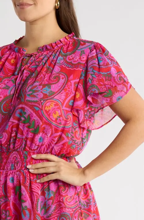 SUGARLIPS Floral Print Ruffle Dress