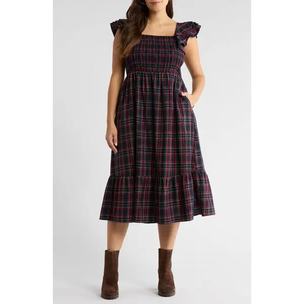 SUGARLIPS Chapman Plaid Smocked Dress
