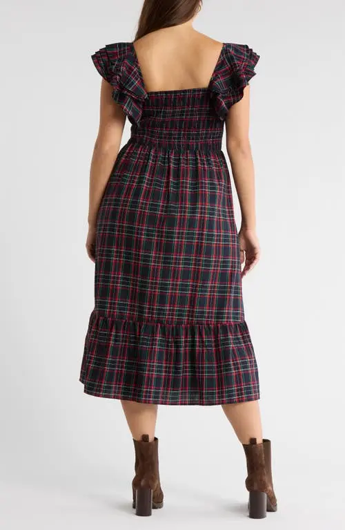 SUGARLIPS Chapman Plaid Smocked Dress