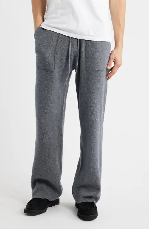 KROST Wide Leg Knit Wool Drawstring Pants - Gunmetal