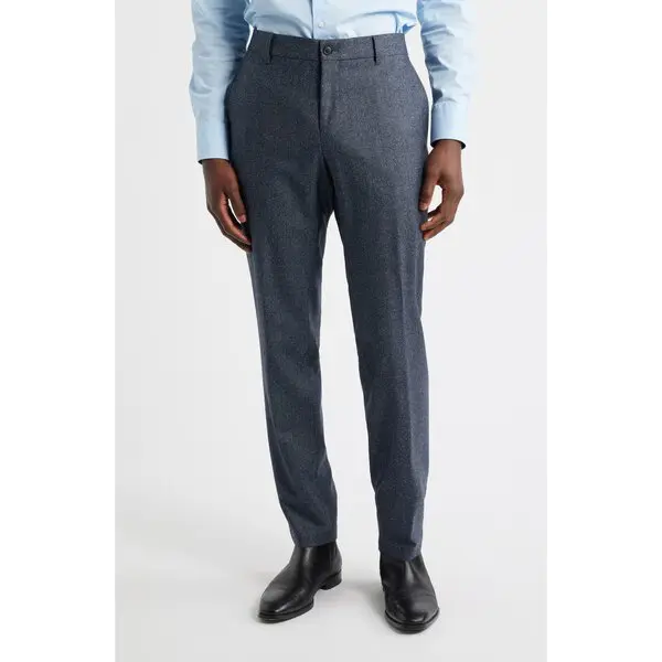BOSS Genius Slim Fit Wool Suit Pants - Open Blue