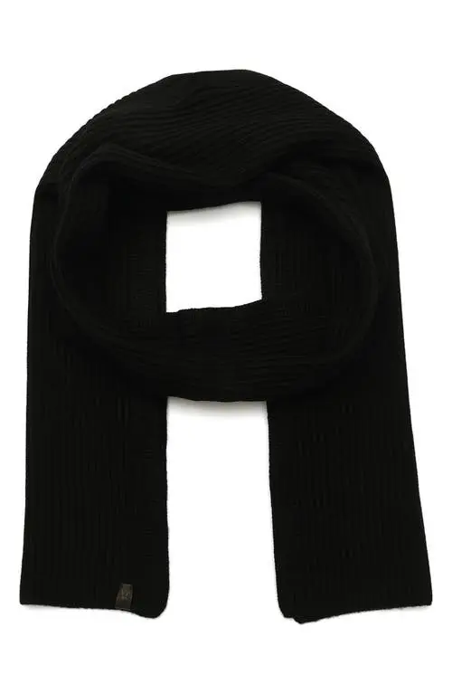 ALLSAINTS Merino Wool Rib Scarf - Black