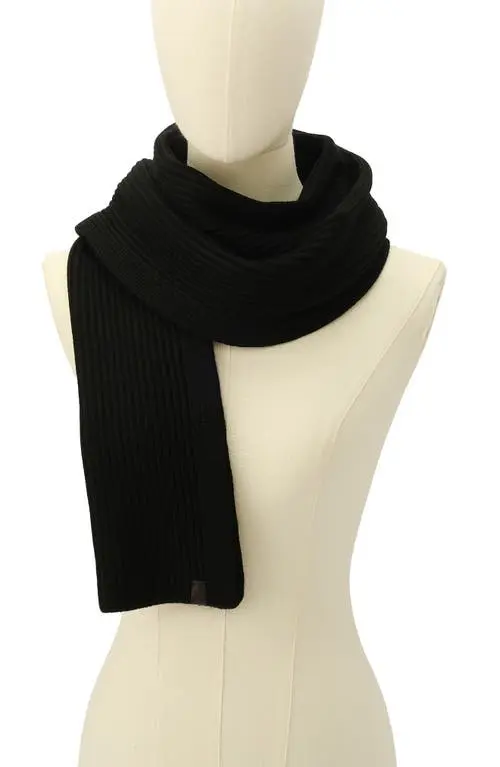 ALLSAINTS Merino Wool Rib Scarf - Black