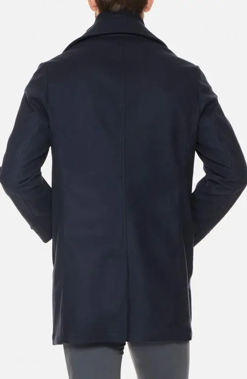 NORWEGIAN WOOL Waterproof Wool And Cashmere-blend Coat With Removable Bib - Navy