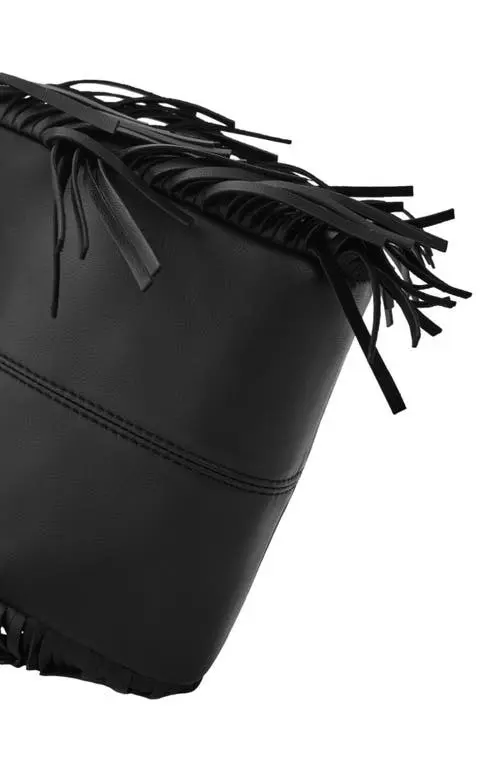 Maje Mini M Bag In Smooth Leather - Black